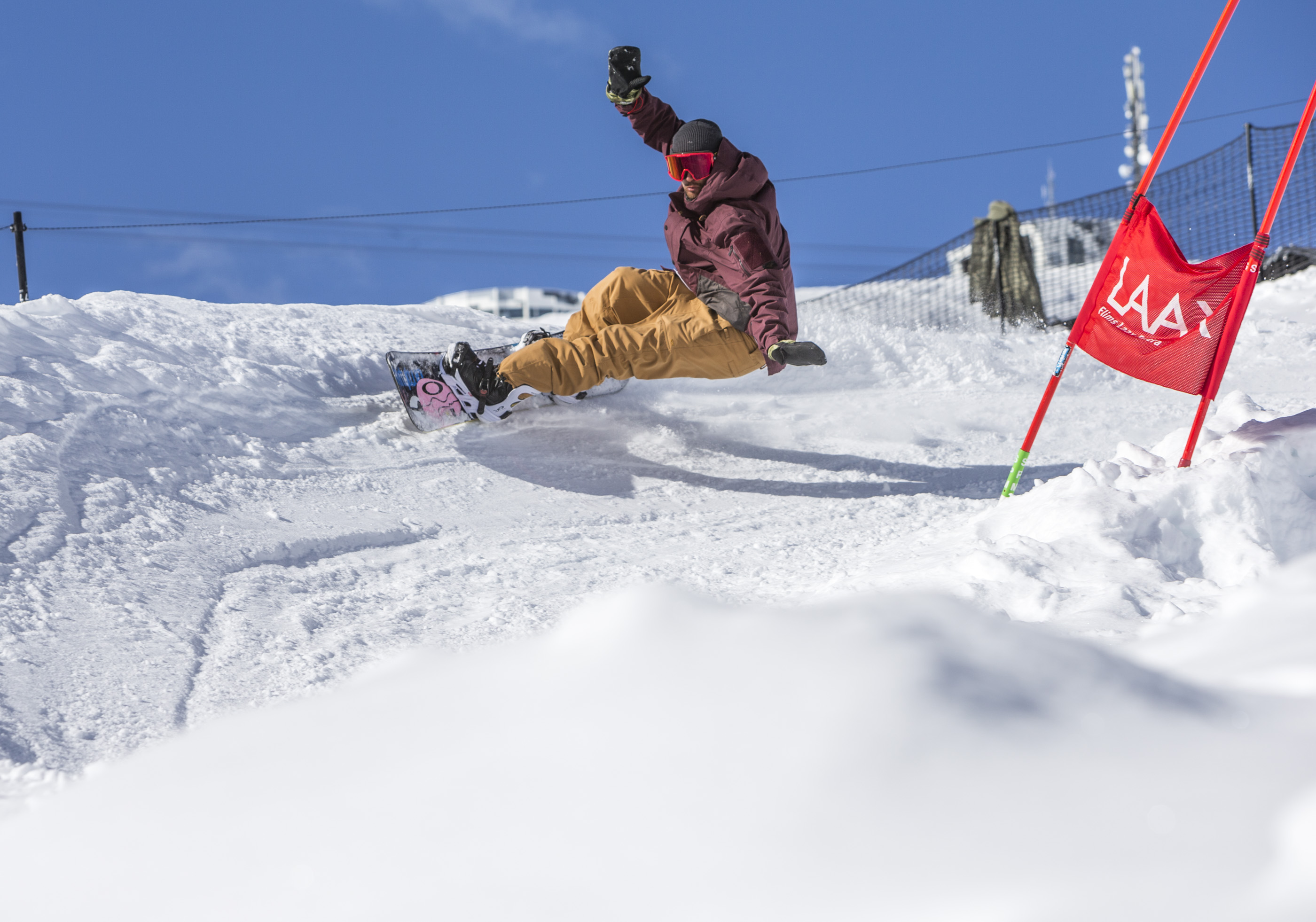Terje Haakonsen and Nicolas Müller’s SuddenRush Banked Slalom kickes ...